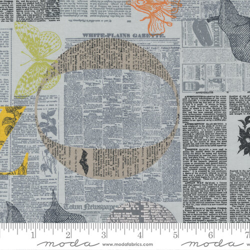 Zen Chic Filigree Zen Grey - Filigree Newsprint Newspaper - Fabric ...