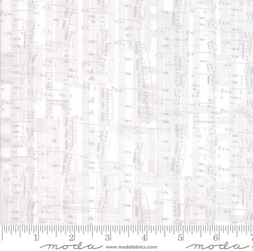 BasicGrey Compositions Notes White - Quilt Fabric - 123Stitch