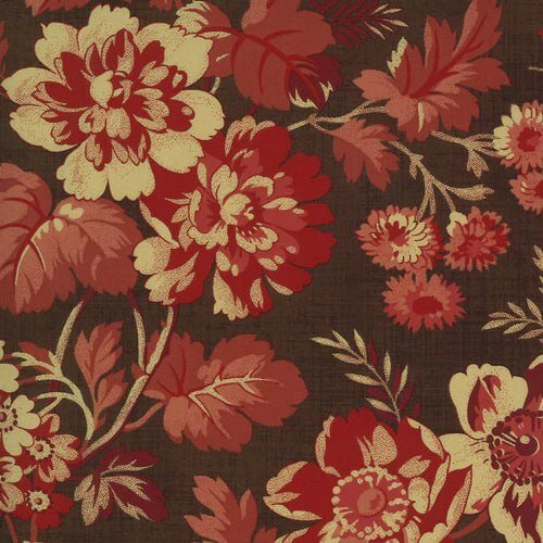 Betsy Chutchian Marias Sky Chocolate Red - Quilt Fabric - 123Stitch