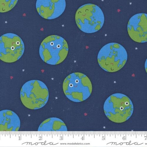 Abi Hall Rainbow Garden Blueberry - Green Planet Earth - Quilt Fabric ...