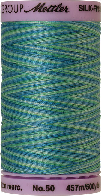 Mettler Silk Finish Thread Multi color Sea Spray Blue 9814 - 123Stitch