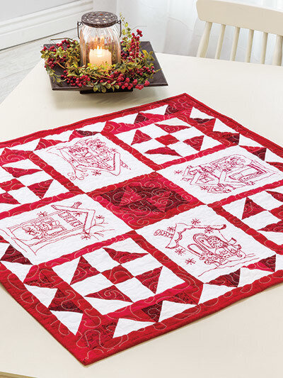 Annies Redwork Blizzard Buddies - Quilt Pattern - 123Stitch