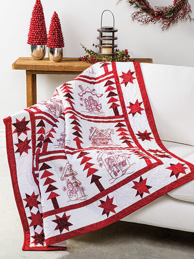 Annies Redwork Blizzard Buddies - Quilt Pattern - 123Stitch