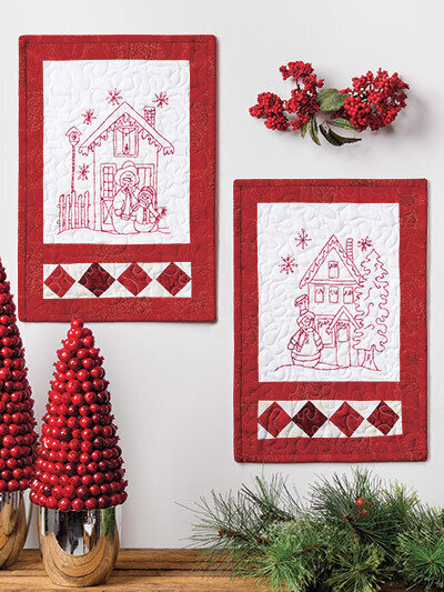 Annies Redwork Blizzard Buddies - Quilt Pattern - 123Stitch