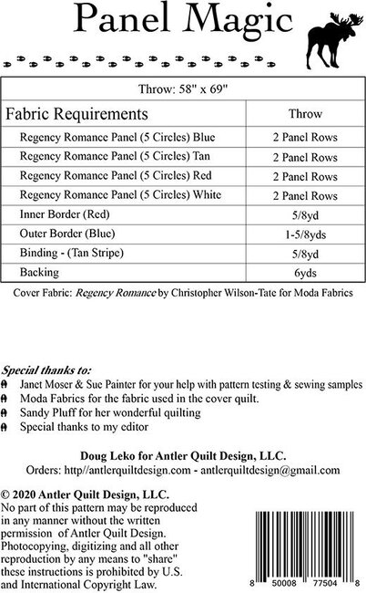 Antler Quilt Design Panel Magic - Quilt Pattern - 123Stitch