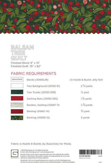 BasicGrey Balsam Tree - Quilt Pattern - 123Stitch