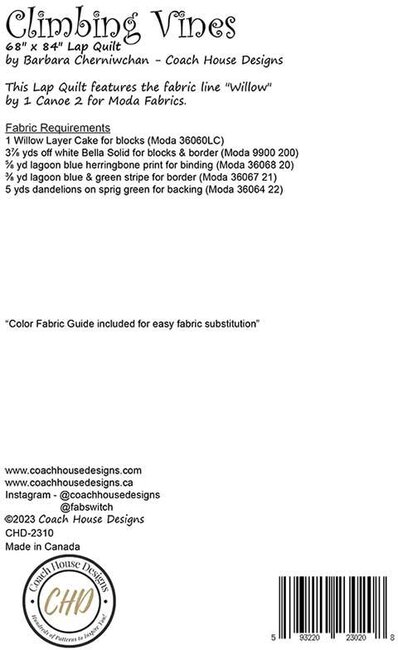 Coach House Designs Climbing Vines - Quilt Pattern - 123Stitch