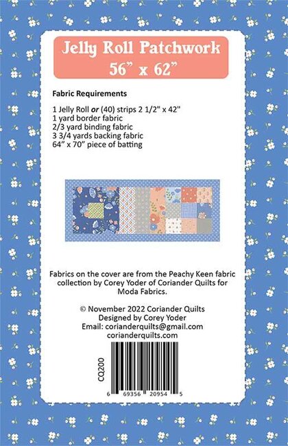Corey Yoder Coriander Quilts Jelly Roll Patchwork - Quilt Pattern - 123Stitch