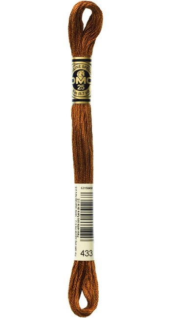 DMC 433 Six Strand Floss - Medium Brown - 123Stitch