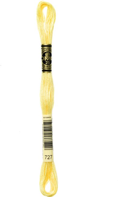 DMC 727 Six Strand Floss - Very Light Topaz Yellow - 123Stitch