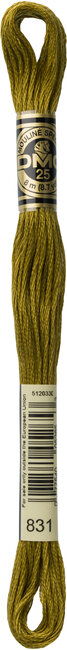 DMC 831 Six Strand Floss - Medium Golden Olive Green - 123Stitch