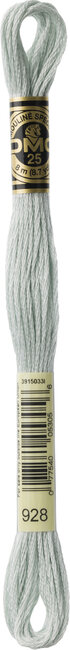 DMC 928 Six Strand Floss - Very Light Green Gray - 123Stitch