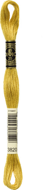 DMC 3820 Six Strand Floss - Dark Straw Yellow - 123Stitch