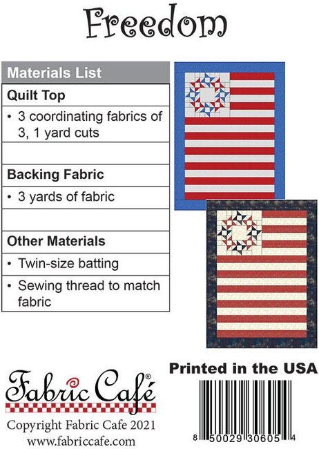 Fabric Cafe Freedom - Quilt Pattern - 123Stitch