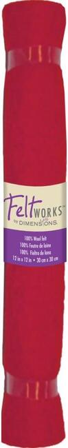 Feltworks Red Felt Roll 12" x 12" - 123Stitch