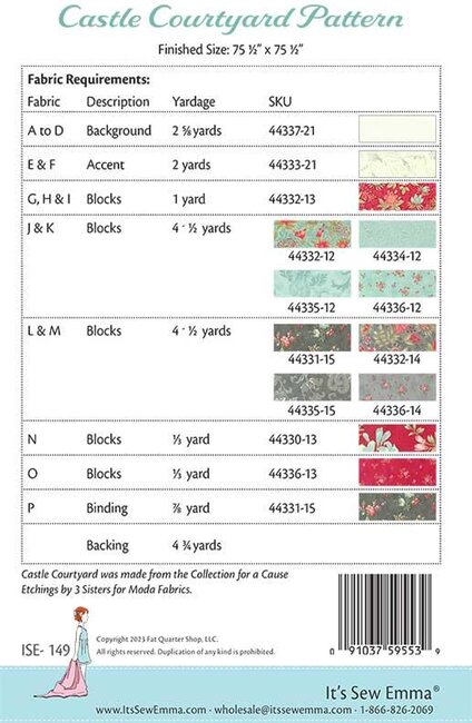 Its Sew Emma Castle Courtyard - Quilt Pattern - 123Stitch