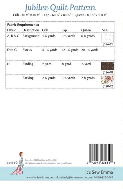 Its Sew Emma Jubilee - Quilt Pattern - 123Stitch