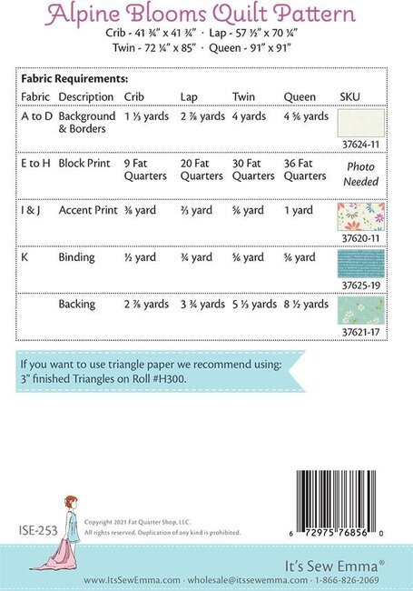 Its Sew Emma Alpine Blooms - Quilt Pattern - 123Stitch