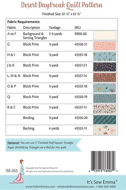Its Sew Emma Desert Daybreak - Quilt Pattern - 123Stitch