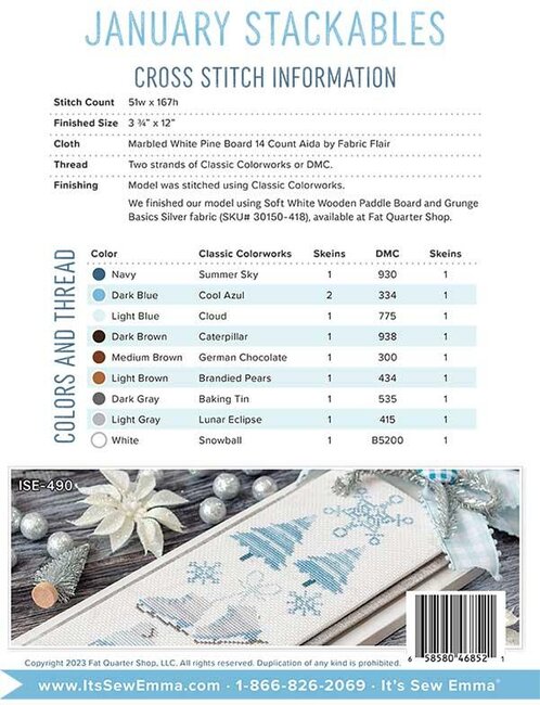 Its Sew Emma Stackables January - Cross Stitch Pattern - 123Stitch