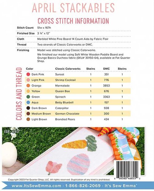 Its Sew Emma Stackables April - Cross Stitch Pattern - 123Stitch