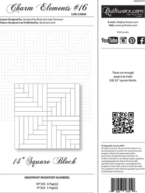 Judy Niemeyer Quilting Charm Elements Pack #16 - Quilt Pattern - 123Stitch