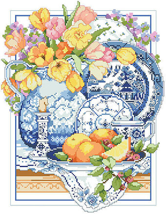 Kooler Design Studio Willow Ware Classic - Cross Stitch Pattern - 123Stitch