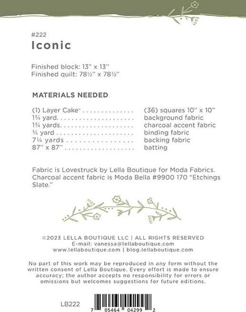 Lella Boutique Iconic - Quilt Pattern - 123Stitch
