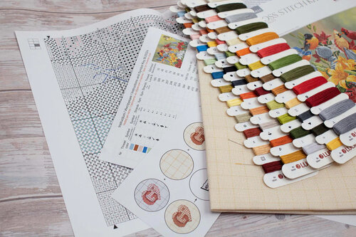 Luca-S Backyard Birds with Daylilies - Cross Stitch Kit - 123Stitch