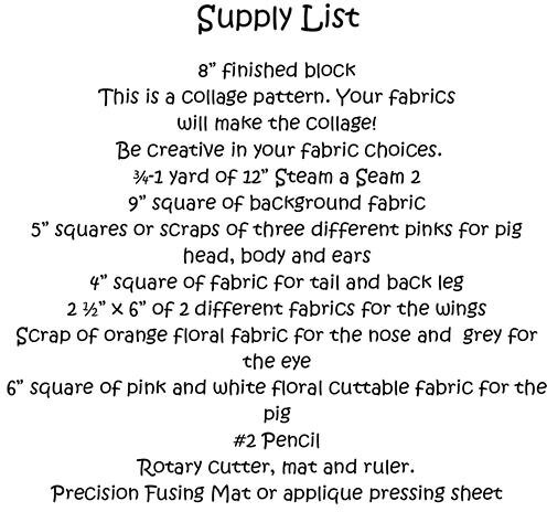 Fiberworks Whatevers #26 Flying Pig - Quilt Pattern - 123Stitch