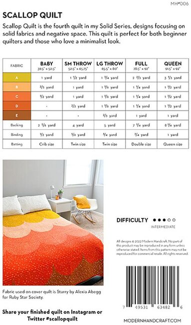 Modern Handcraft Scallop - Quilt Pattern - 123Stitch