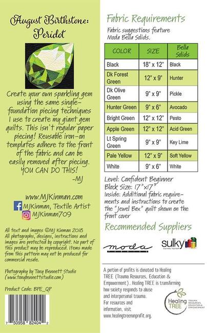 Mj Kinman Birthstone Series August - Quilt Pattern - 123Stitch