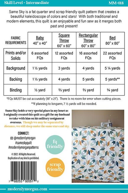 Modernly Morgan Same Sky - Quilt Pattern - 123Stitch