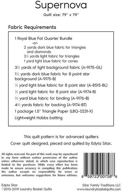 Laundry Basket Quilts Supernova - Quilt Pattern - 123Stitch