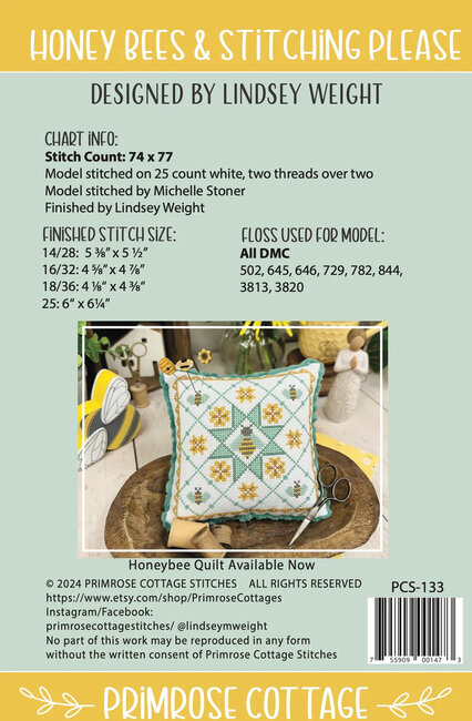 Primrose Cottage Stitches Honey Bees & Stitching Please - Cross Stitch ...
