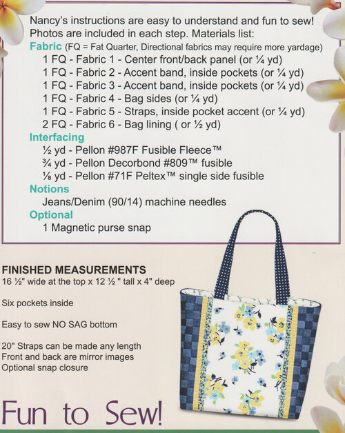 Pink Sand Beach Fiji Tote - Quilt Pattern - 123Stitch