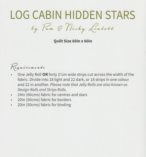 The Quilt Room Log Cabin Hidden Stars - Quilt Pattern - 123Stitch