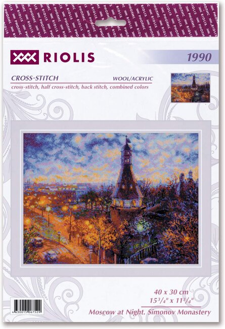 Riolis Moscow At Night - Simonov Monastery - Cross Stitch Kit 1990 ...