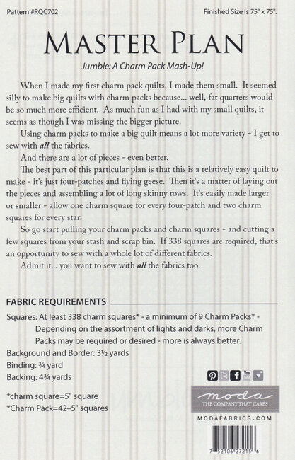 Miss Rosies Quilt Co Master Plan - Quilt Pattern - 123Stitch