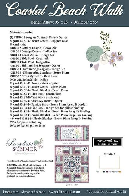 Designs by Lavender Lime Coastal Beach Walk - Quilt Pattern - 123Stitch