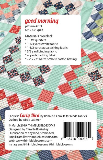 Thimble Blossoms Good Morning - Quilt Pattern - 123Stitch