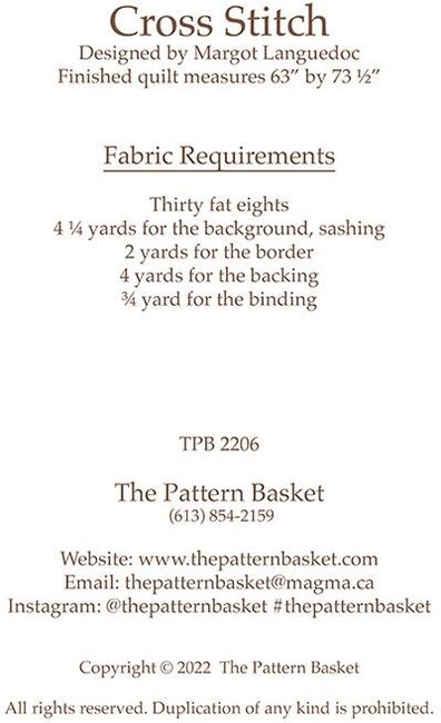 The Pattern Basket Cross Stitch - Quilt Pattern - 123Stitch