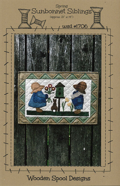 Wooden Spool Winter Sunbonnet Siblings - Quilt Pattern - 123Stitch