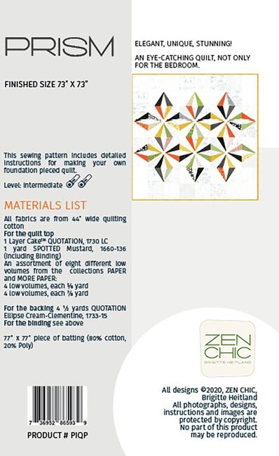 Zen Chic Prism - Quilt Pattern - 123Stitch