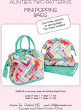 Aunties Two Patterns Mini Poppins Bag W/2 Stays - Quilt Pattern - 123Stitch