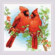 Riolis Red Cardinals - Cross Stitch Kit - 123Stitch