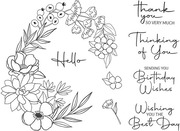 Spellbinders Stylish Oval Birthday Wishes - Clear Stamp Set - 123Stitch