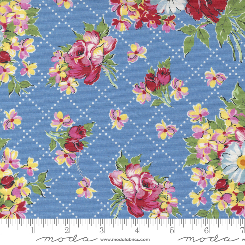 American Jane Picture Perfect Blue - Quilt Fabric - 123Stitch