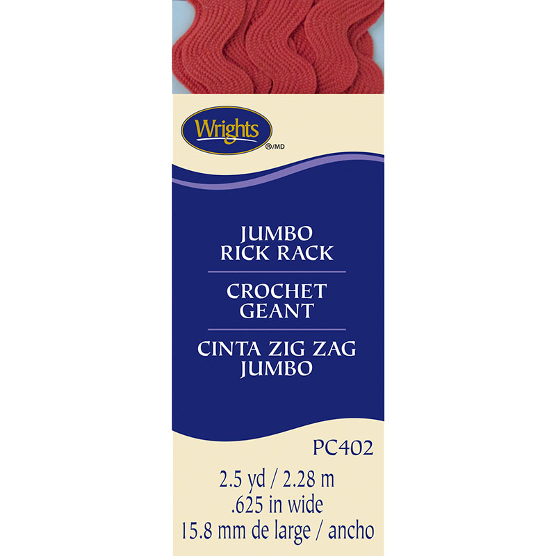 Wrights Jumbo Rick Rack Scarlet - 123Stitch