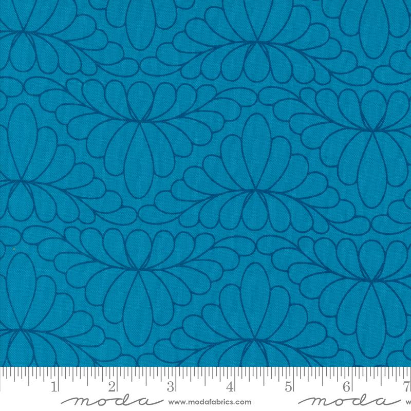 Sariditty Rainbow Spice Floral - Peacock - Quilt Fabric - 123Stitch